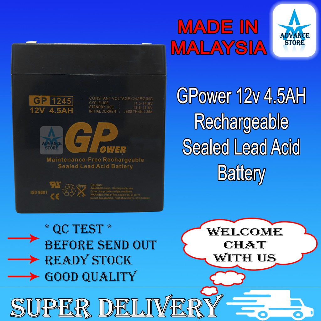 ( NO supply to SABAH & SARAWAK, SORRY ) GP1245 GPower 12v 4.5ah ...