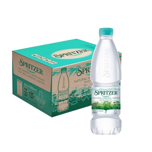 Spritzer Natural Mineral Water (550ml x 24Bottles) 1 ctn | Shopee Malaysia