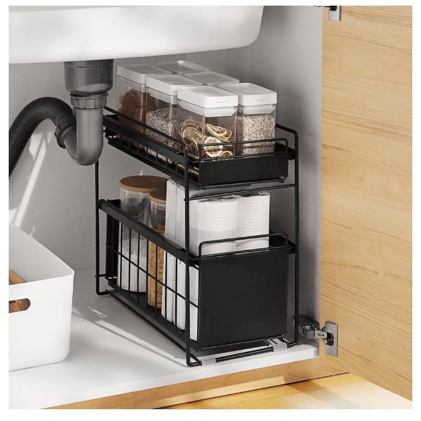 Rak Besi Dapur 2 Tingkat/Rak Bawah Singki/Rak Laci Serbaguna/Kabinet ...