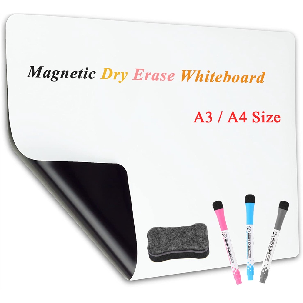 Magnetic Dry Erase Whiteboard Sheet for Fridge -Easy to Write and Clean ...