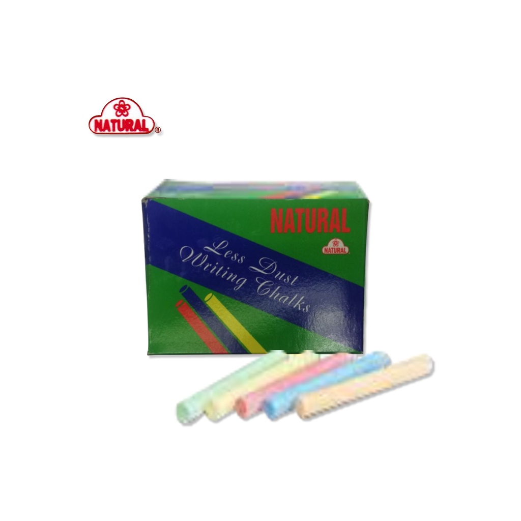 Natural | Writing Chalk | Less Dust Mixed Colour Chalks (100 pcs ...