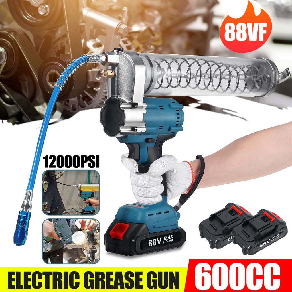 12V 12000PSI Electric Grease Guns 600CC Rechargeable High Pressure ...