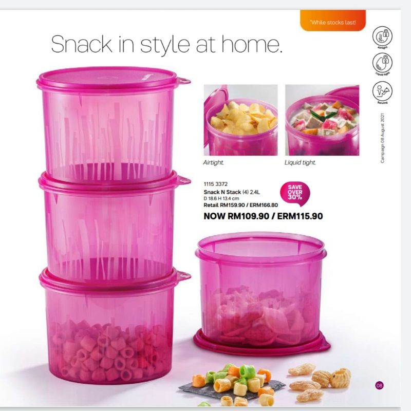 💥READY STOCK💥 Snack N Stack 2.4L by Tupperware Brands | Shopee Malaysia