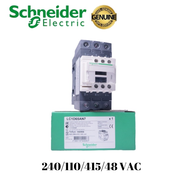 Schneider ( LC1-D65 ) 80A 1a1b AC Magnetic Contactor 3Pole 240/110/415 ...