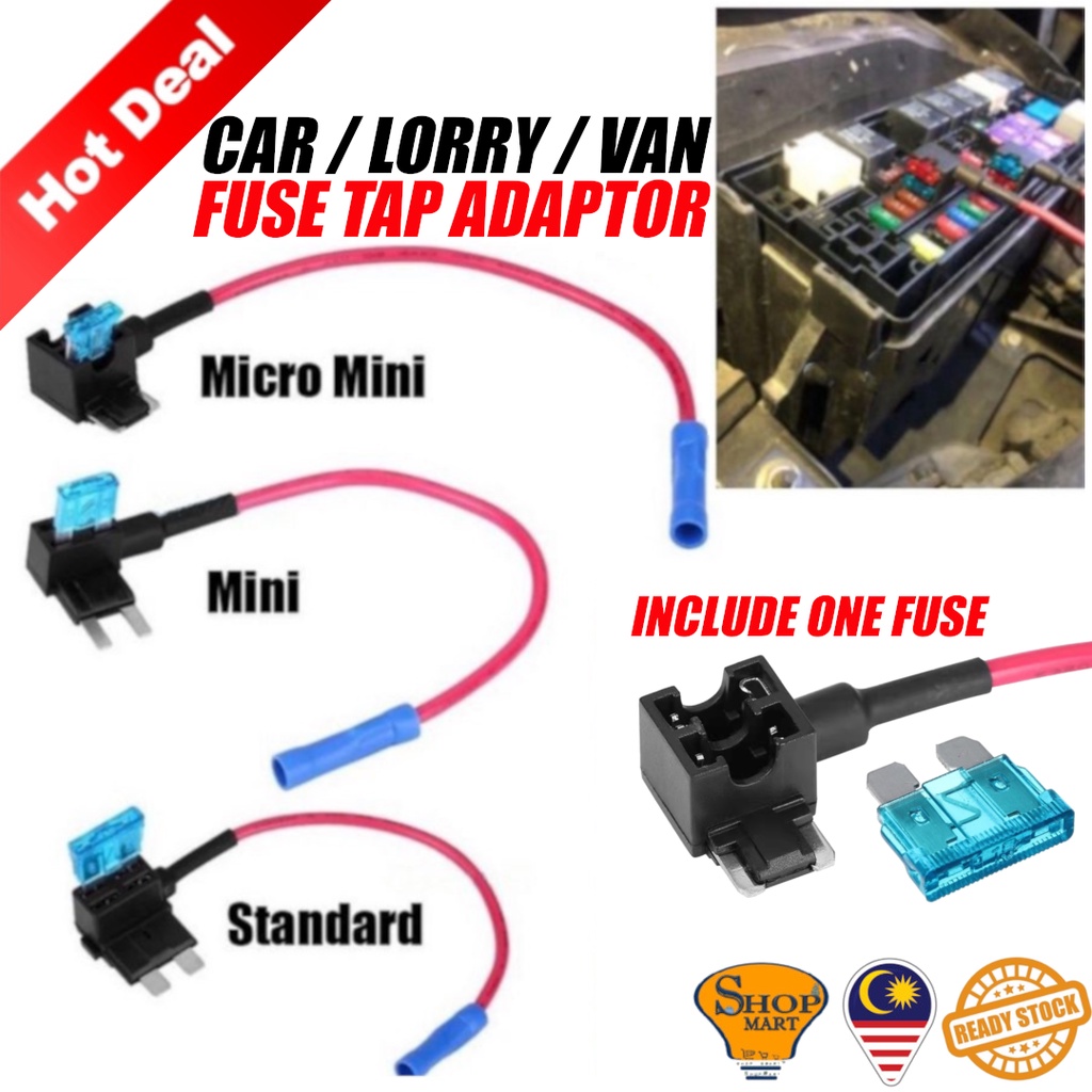 Car Fuse Tap Adapter Mini Micro Medium Fuse Blade Extension Add On ...