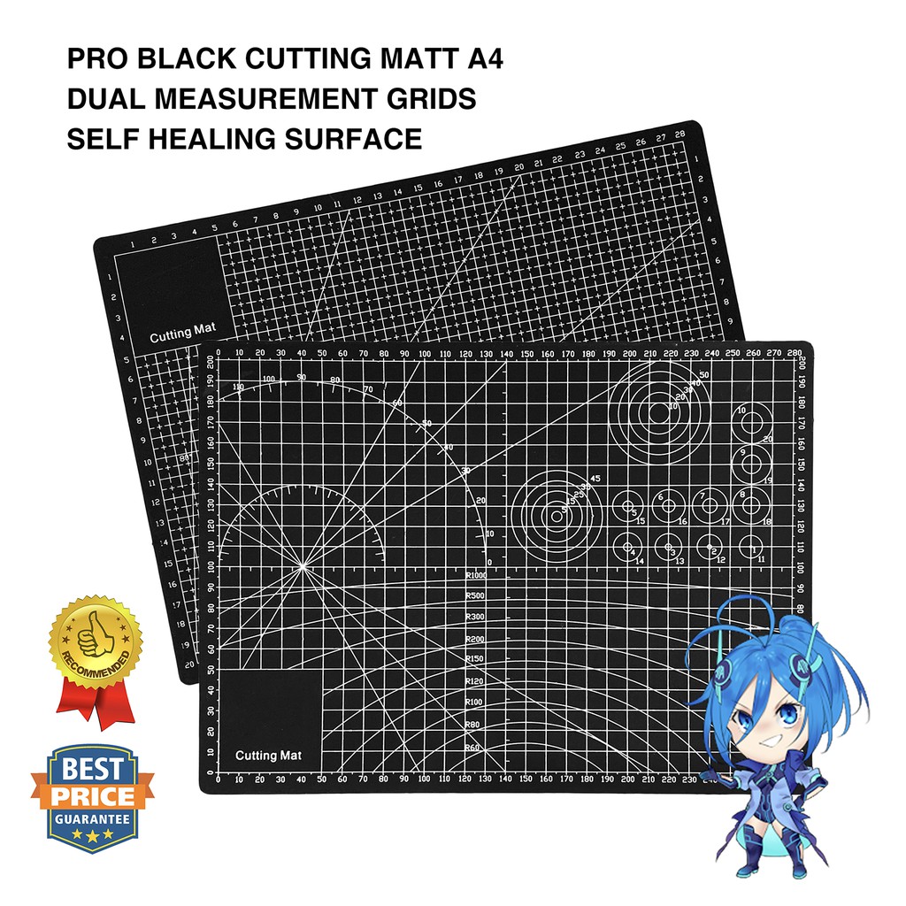 Cutting Mat A4 Size Pro Black Grid Matt Board Precision in Model Kit ...
