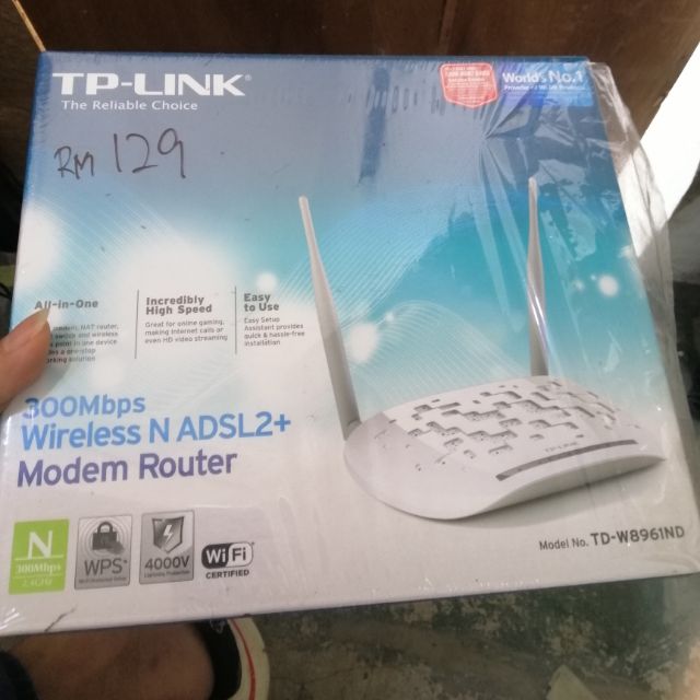 Tplink 300mbps wireless n adsl2+ modem router td-w8961nd | Shopee Malaysia