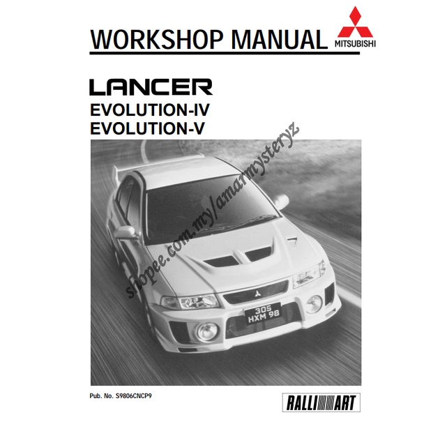 Mitsubishi Lancer Evolution Evo 4 And 5 1996 - 1998 Workshop Service ...