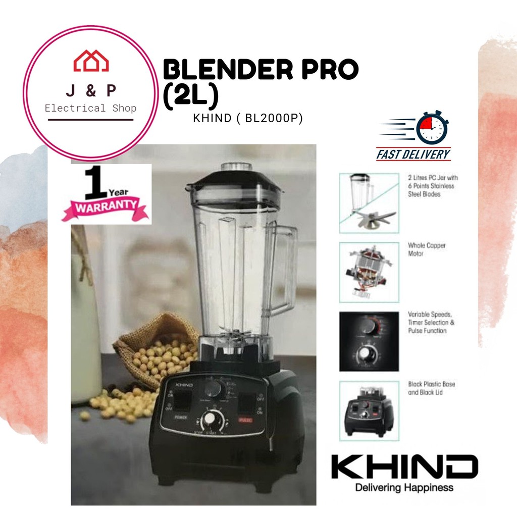 💥KHIND Blender Pro 2L ( BL2000P) 高配搅拌机 💥 [ READY STOCK 现货] | Shopee ...