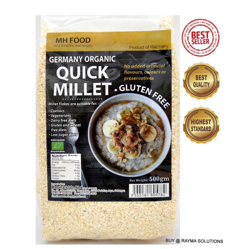 MH FOOD Gluten-Free Organic Quick Millet Flakes, 500g | Shopee Malaysia