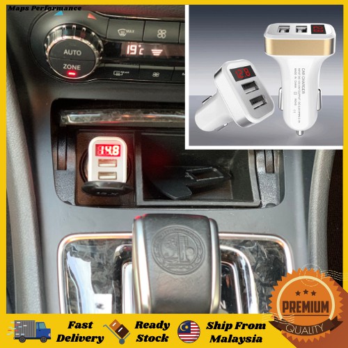 Dual Ports USB Car Cigarette Charger Lighter 12V/24V Digital LED ... Dual Ports USB Car Cigarette Charger Lighter 12V/24V Digital LED ...
