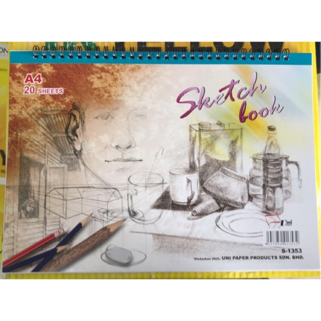 A4 135gsm Sketch Book 15sheets (Tear-Off) (Landscape)/ Drawing pad A4 ...
