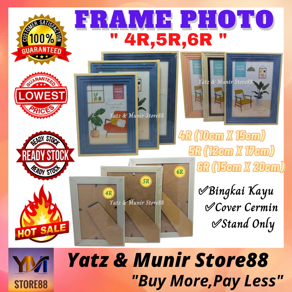 Frame Gambar Modern design 4R, 5R, 6R/Photo frame gambar bingkai kayu ...