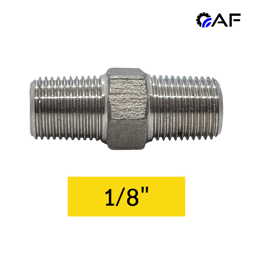 Stainless Steel SS316 Hex Nipple Fitting 1/8” to 4” BSPT Male Ends Class #150 Equal Size Pipe ...