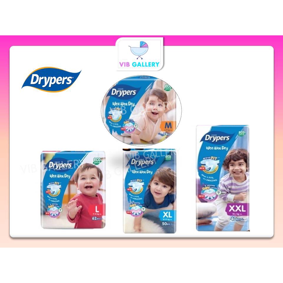 DRYPERS WWD TAPE** (S/M/L/XL/XXL)2PKT FREE 1 BAJU | Shopee Malaysia