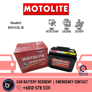 [ Installation Provided ] DIN55R | DIN55L | DIN55 | LN2 ] Motolite Heavy Duty MF | Car Battery ...