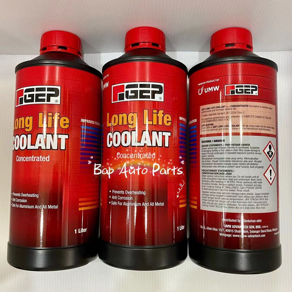(1 Set 3 Bottle) UMW GEP LONG LIFE COOLANT CONCENTRATED 1L | Shopee Malaysia