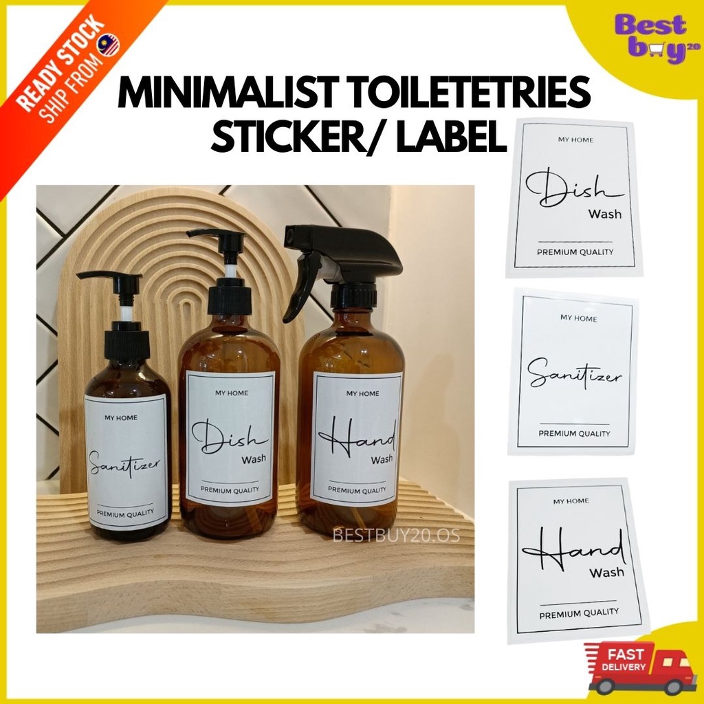 Waterproof Label Sticker Toiletries Soap Shampoo Hand Wash Detergent ...