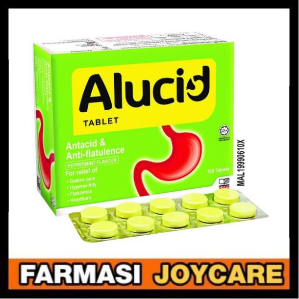 Alucid Tablet Antacid and Anti Flatulence (Peppermint Flavour) 10's ...