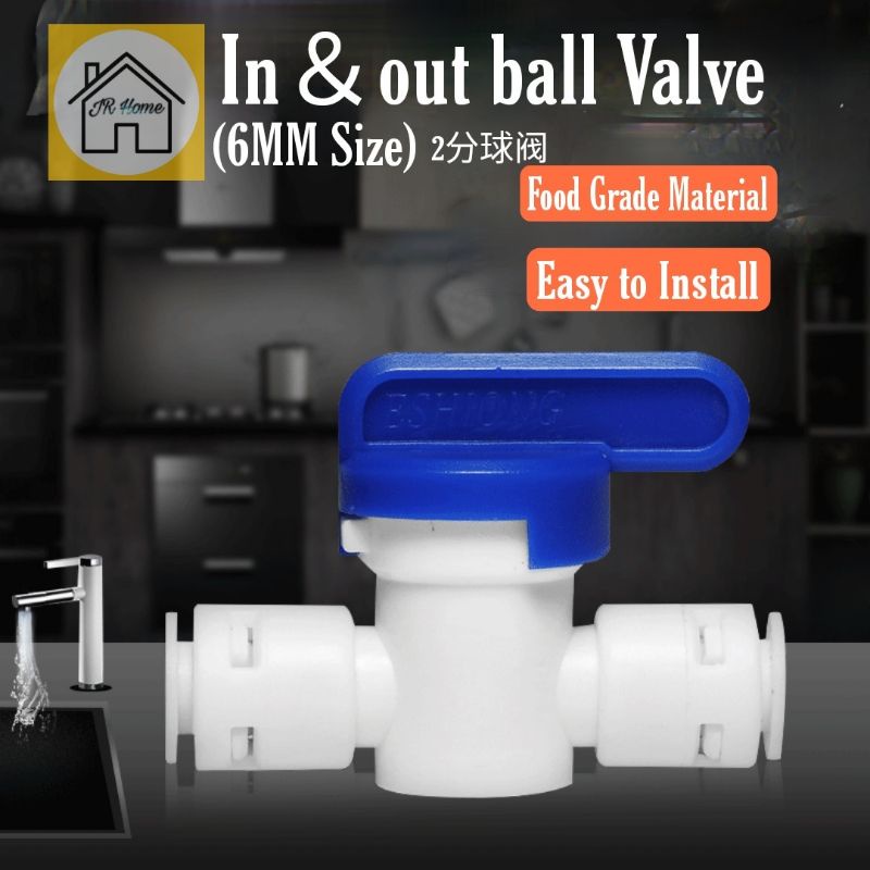 1/4 6mm Water Purifier In&out Ball valve 6mm ball valve | Shopee Malaysia
