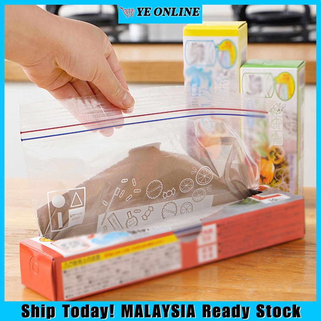 Transparent Zip Lock Food Bag Freezer Resealable Storage Zipper Bag Dry ...
