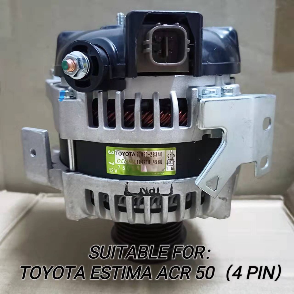 TOYOTA ESTIMA ACR50 4 PIN 27060-28340 NEW ALTERNATOR | Shopee Malaysia