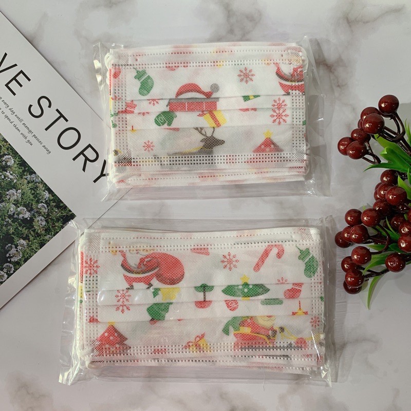 🎄Ready Stock🎄 Christmas Adult Face Mask Xmas Kids Face Mask 3-Ply ...