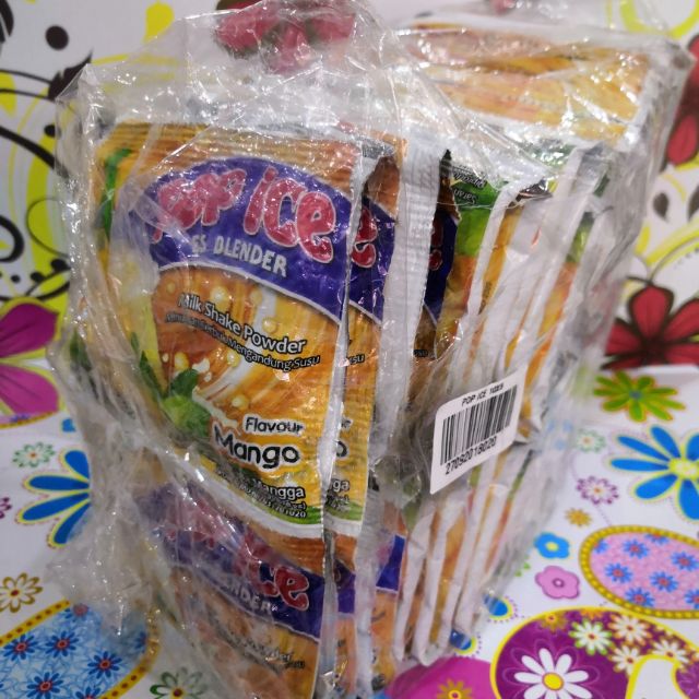 Bundle 1 50packs Pop Ice Es Blender Milk Shake Powder Mango Flavour ...