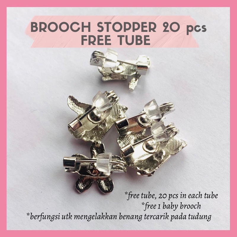 Brooch Stopper 20 pcs free bekas for baby brooch keronsang pin tudung ...