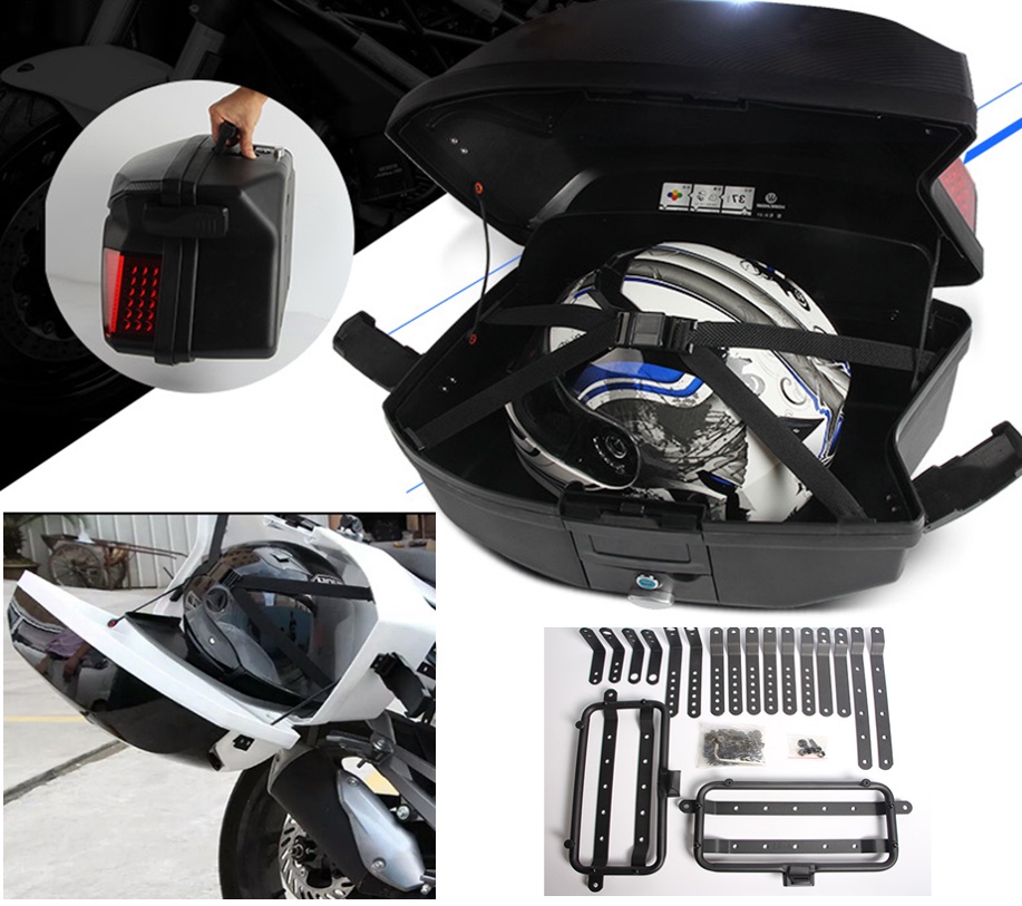 MODENAS WATERPROOF V37 SIDE BOX ABS PLASTIC WITH LED HARD SHEILD INPUT ...