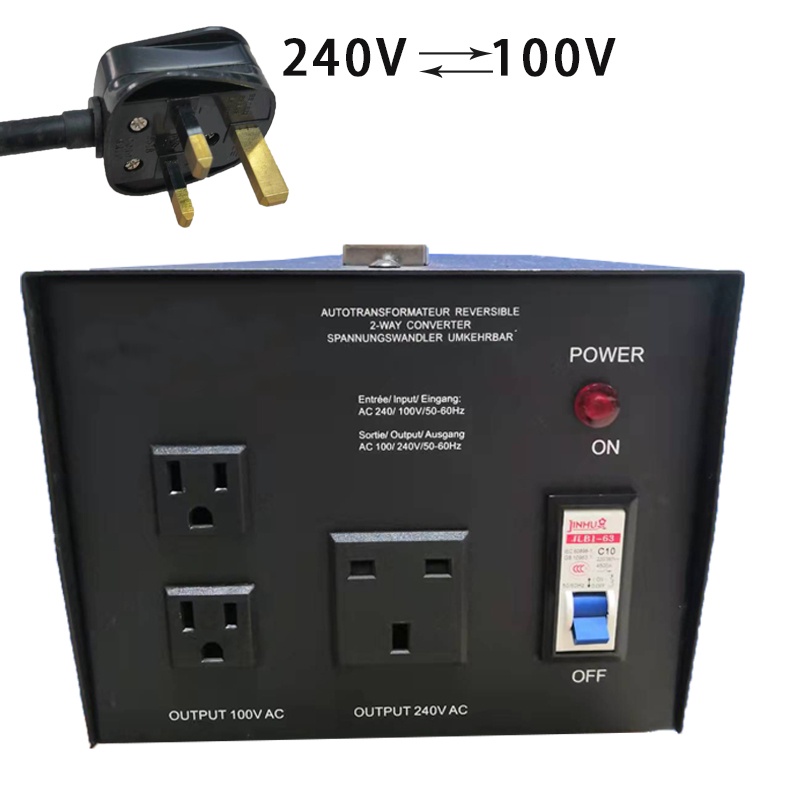 1000W 240V to 100v Transformer Voltage Regulator UK Plug Step Up And ...