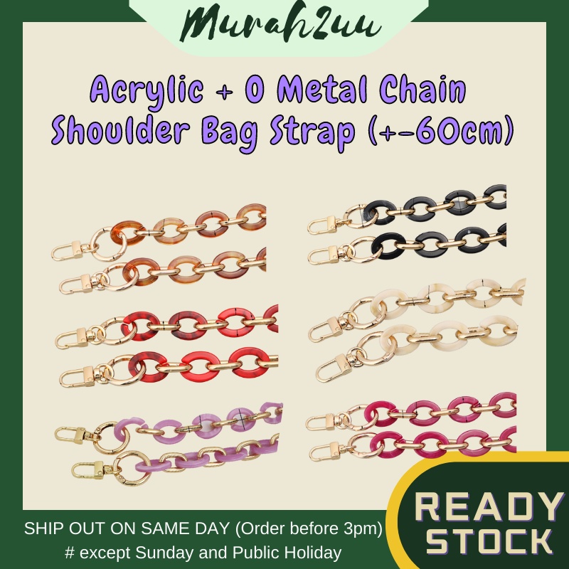 Bag Accessories- Acrylic +O Metal Chain Shoulder Bag Strap Light Weight ...