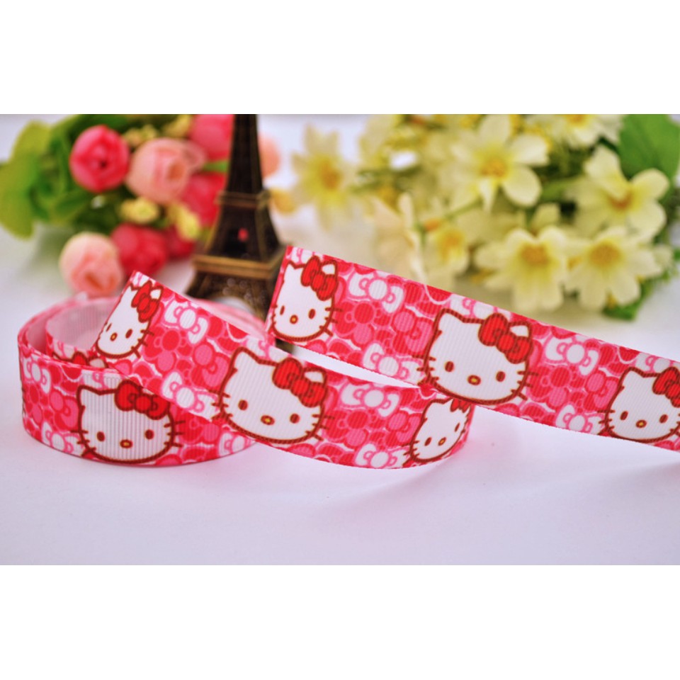 16mm x 5meters/roll hello kitty print series ribbon reben gross grain ...