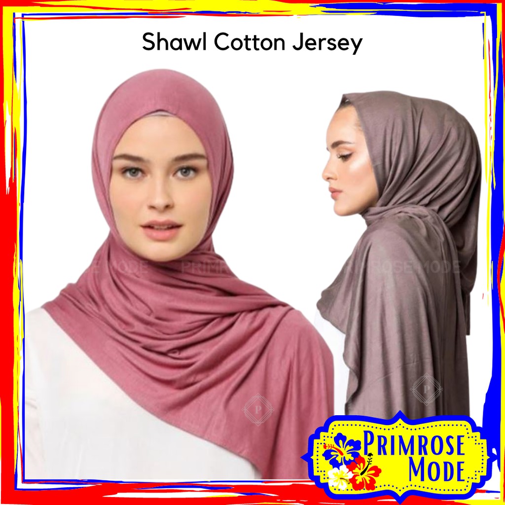 Shawl Cotton Jersey premium (Shawl Malas) | Shopee Malaysia