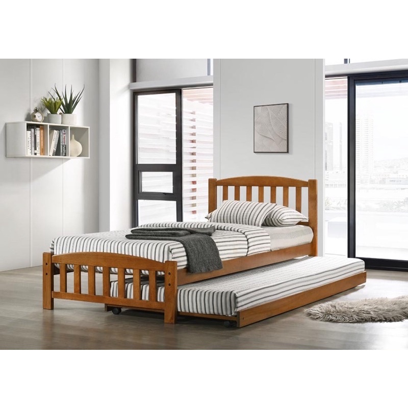 SOLID WOODEN SINGLE BED / PULL OUT BED | Shopee Malaysia