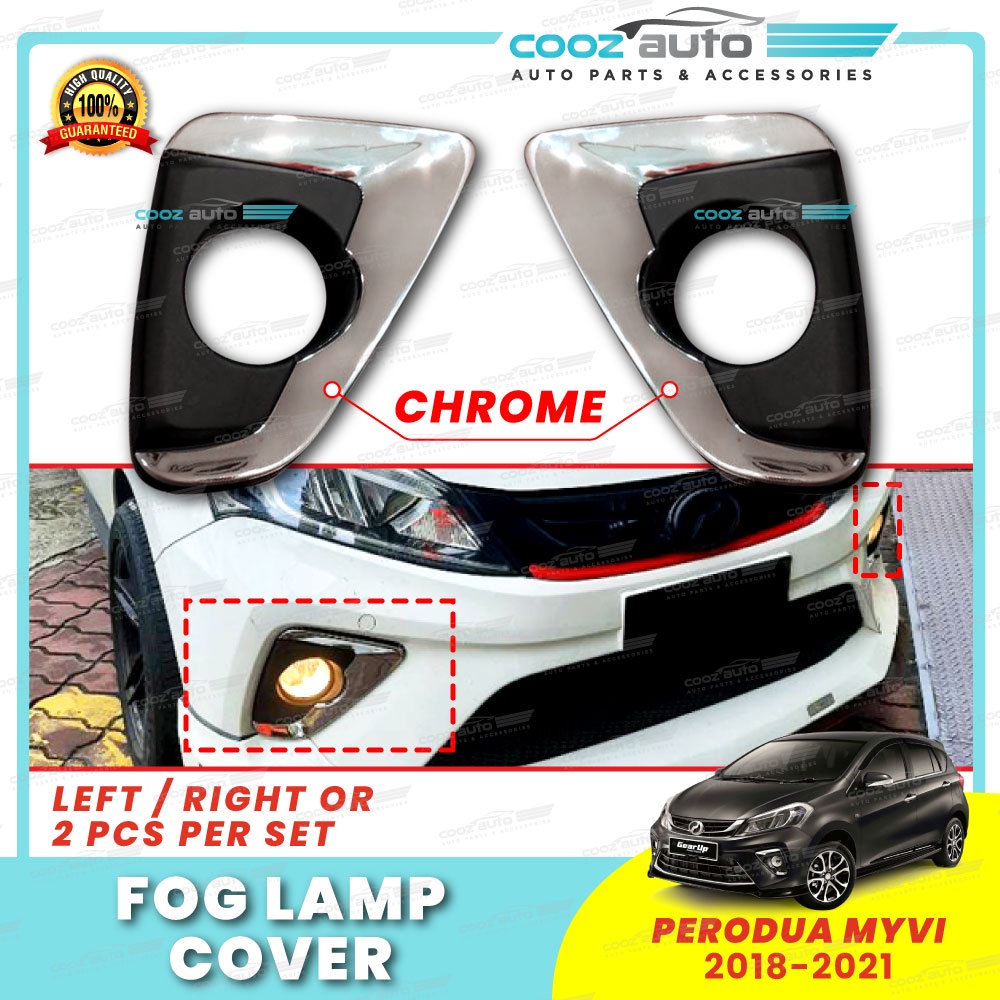 Perodua Myvi 2018 - 2021 Front Bumper Fog Lamp Sport Light Cover Chrome ...
