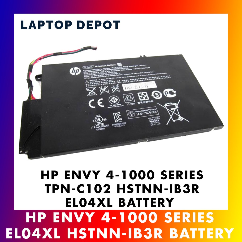 HP Envy 4-1000 Series HSTNN-IB3R TPN-C102 EL04XL Original Replacement Battery | Shopee Malaysia