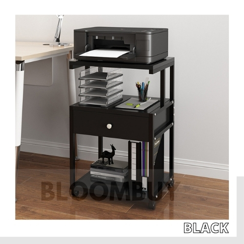 3 Layer Office Rack Printer Rack With Drawer And Wheel Space Saving ...
