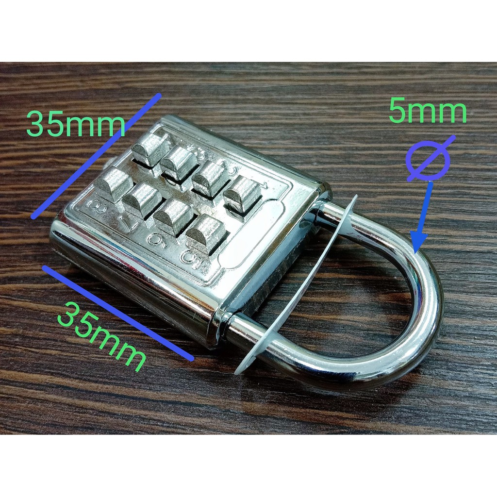 Combination Padlock 35MM 8 digit / 10 digit 40mm preset password ...