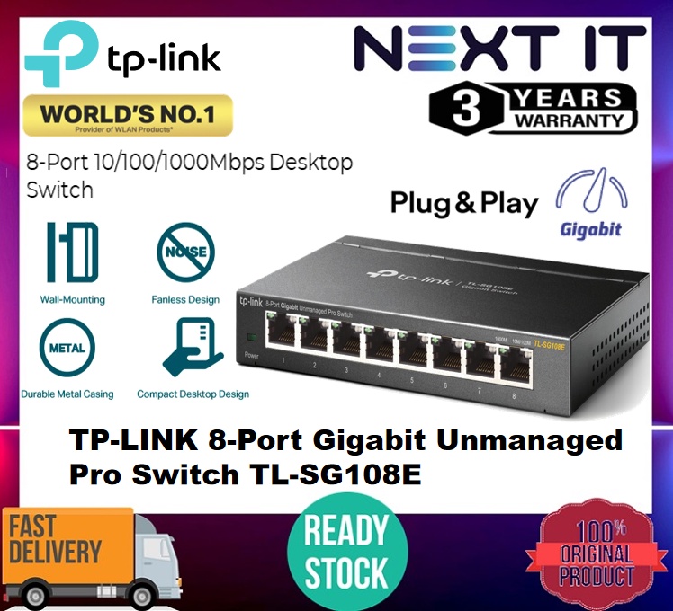 [READY STOCK] TP-LINK 8-Port Gigabit Unmanaged Pro Switch TL-SG108E ...