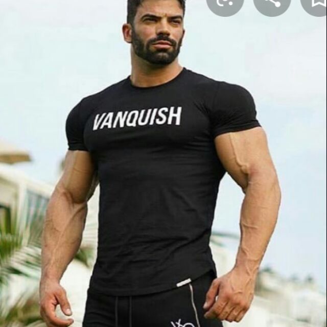 VANQUISH VQ Men Gym Shirt Bodybuilding.100%cotton | Shopee Malaysia