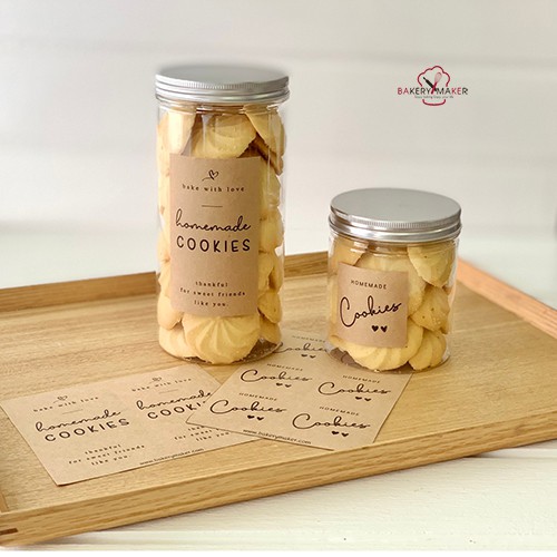 Sticker Cookies Homemade 2 Size Kraft Paper/Decoration | Shopee Malaysia