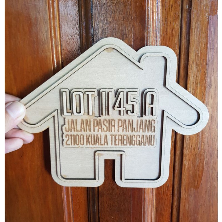 Wooden Signage/Signage Rumah/Custom Wood Signage/Laser Engraving ...