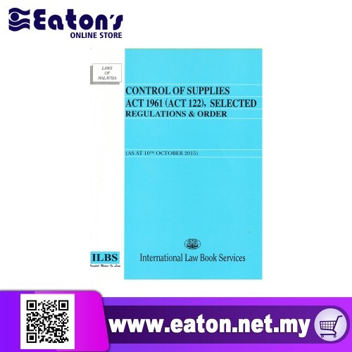 ILBS | Law Book | Control of Supplies Act 1961 (Act 122) | Shopee Malaysia