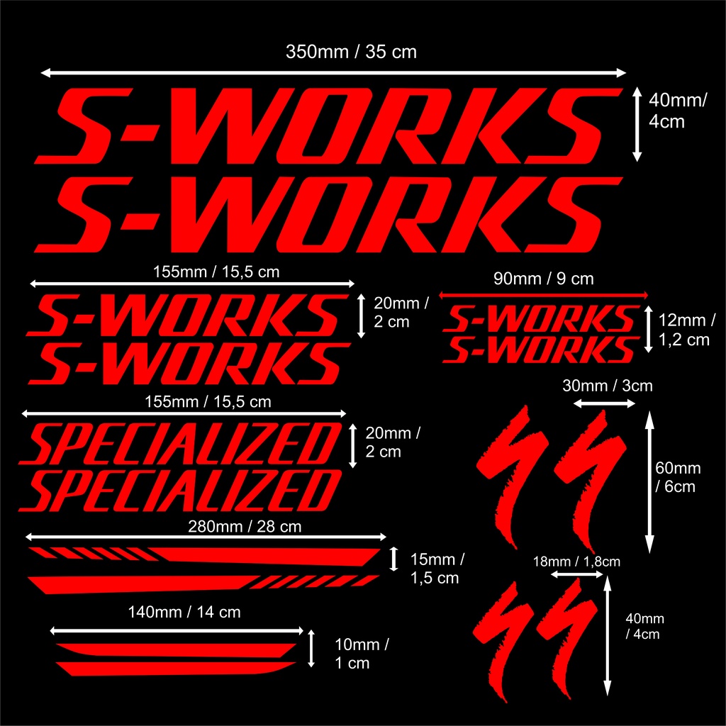 S-works Decal sticker SPECIALIZED bicycle cutting sticker | Shopee Malaysia
