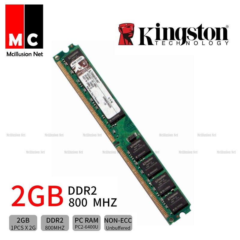 Kingston 2GB DDR2 RAM 667MHZ 800MHZ Memory PC2-6400 DIMM Desktop Memori for Intel AMD | Shopee ...
