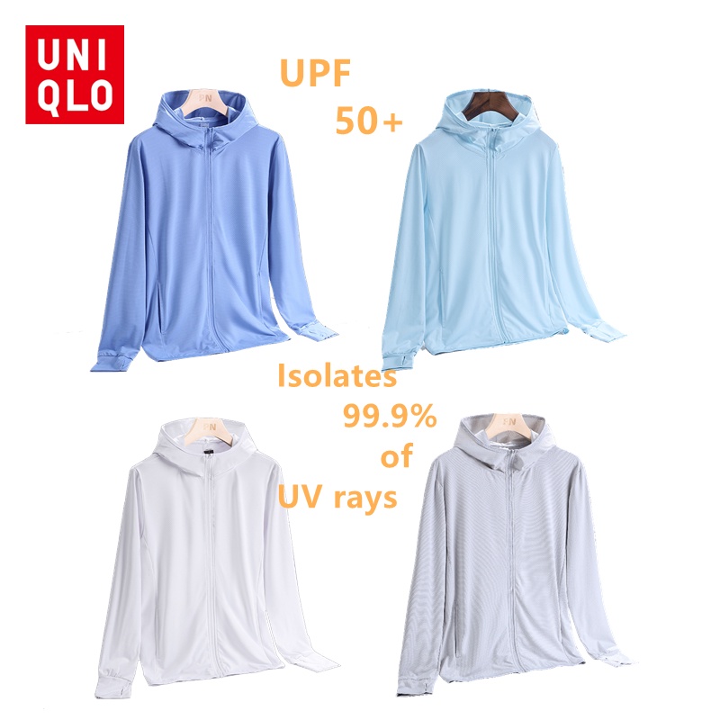 COD Uniqlo Women's Summer Upf50+ Jacket Hooded Ice Silk Sunscreen Airism Women Mesh Long Sleeve ...