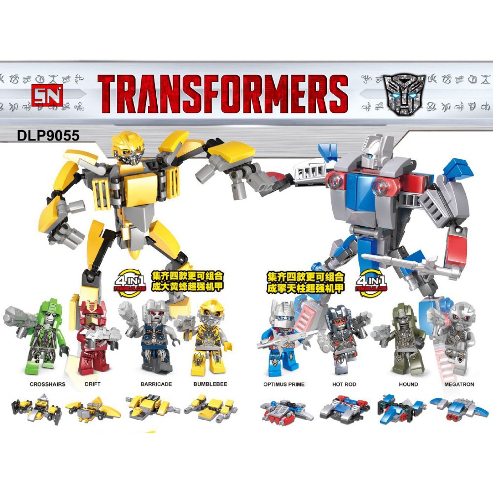 DLP9055 Transformers Bumblebee Optimus Prime Minifigures (8 in 1 ...