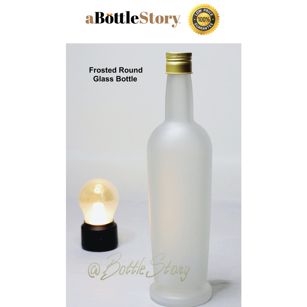 FROSTED ROUND TALL GLASS BOTTLE | Air Tight Glass Bottle Storage ...