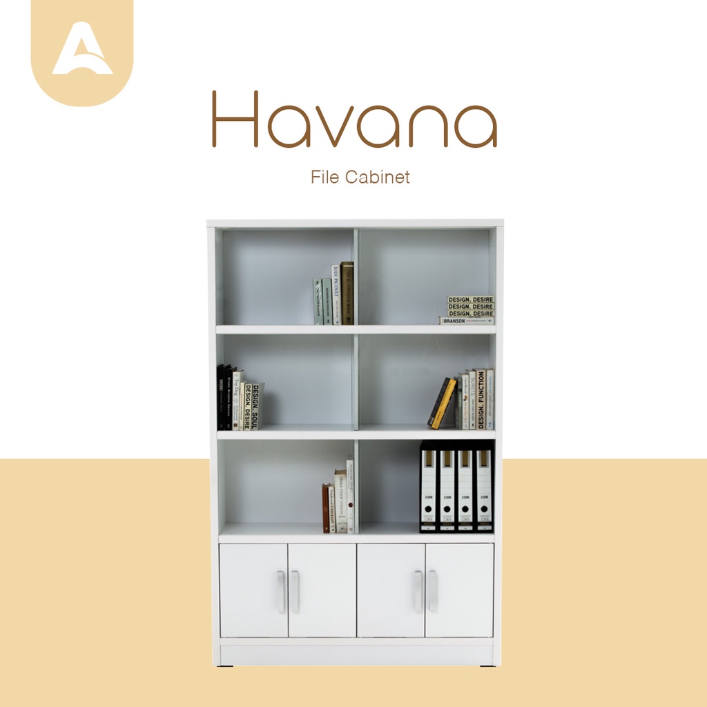 Arturo - Havana 6 compartment Display / File Cabinet with glass door in ...